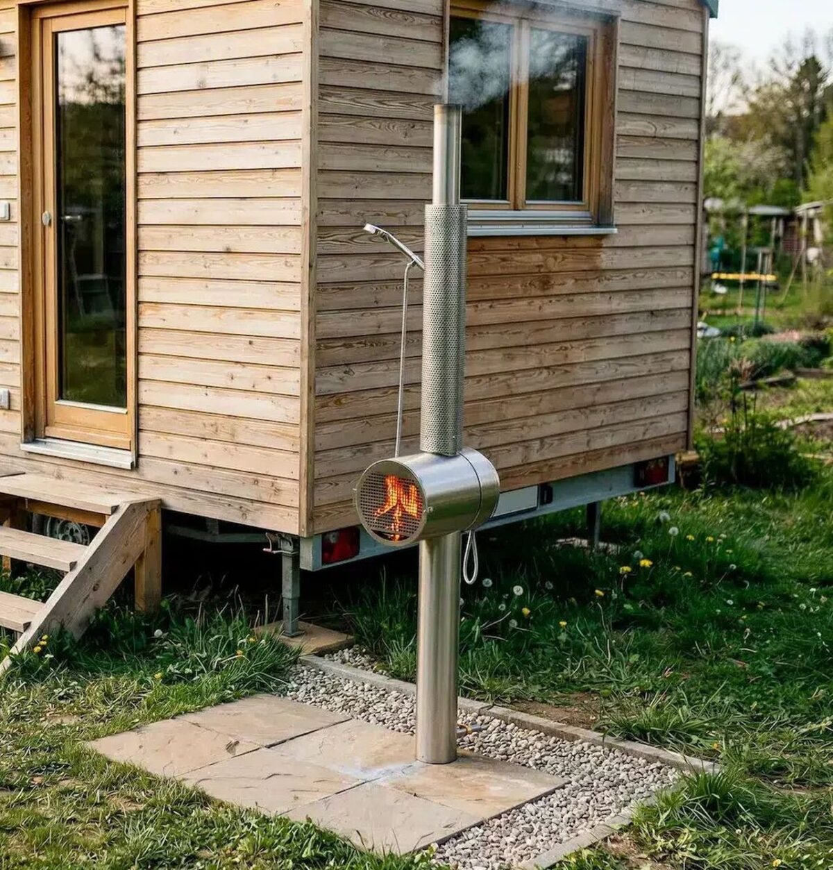 Feuerwasse Fire Shower With Built-in Wood Stove is a Miracle