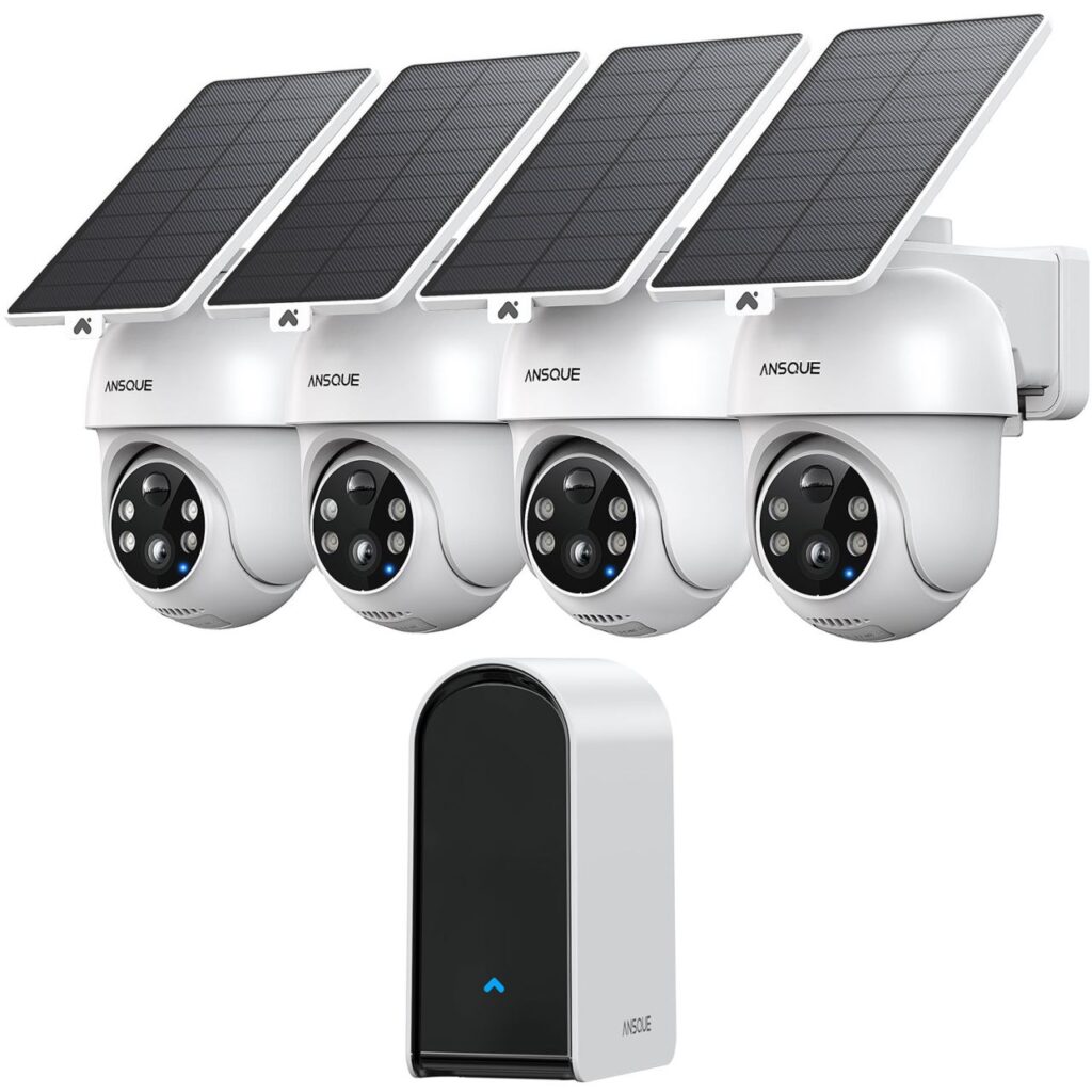 ANSQUE's Solar-Powered & 2K Night Vision Surveillance Cams