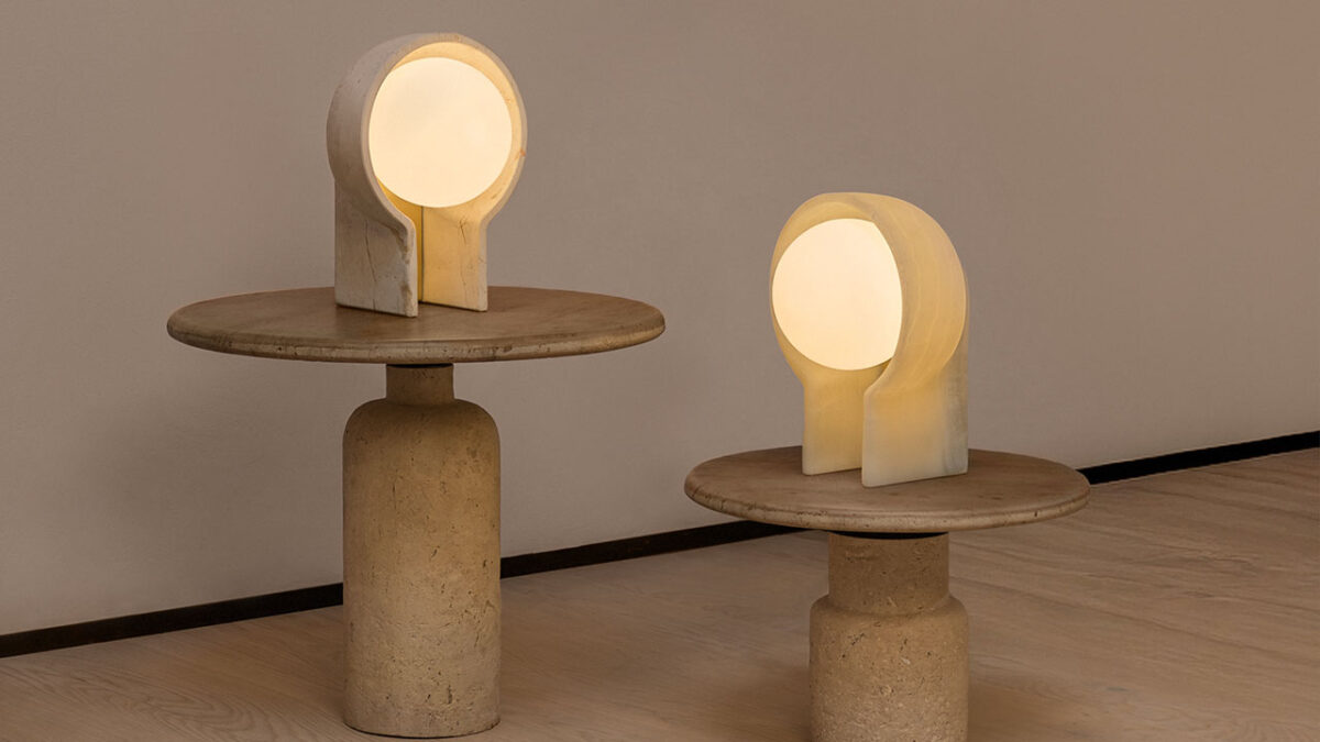 DBH 02 Lamp Collection Shows how Natural Stone Plays With Light